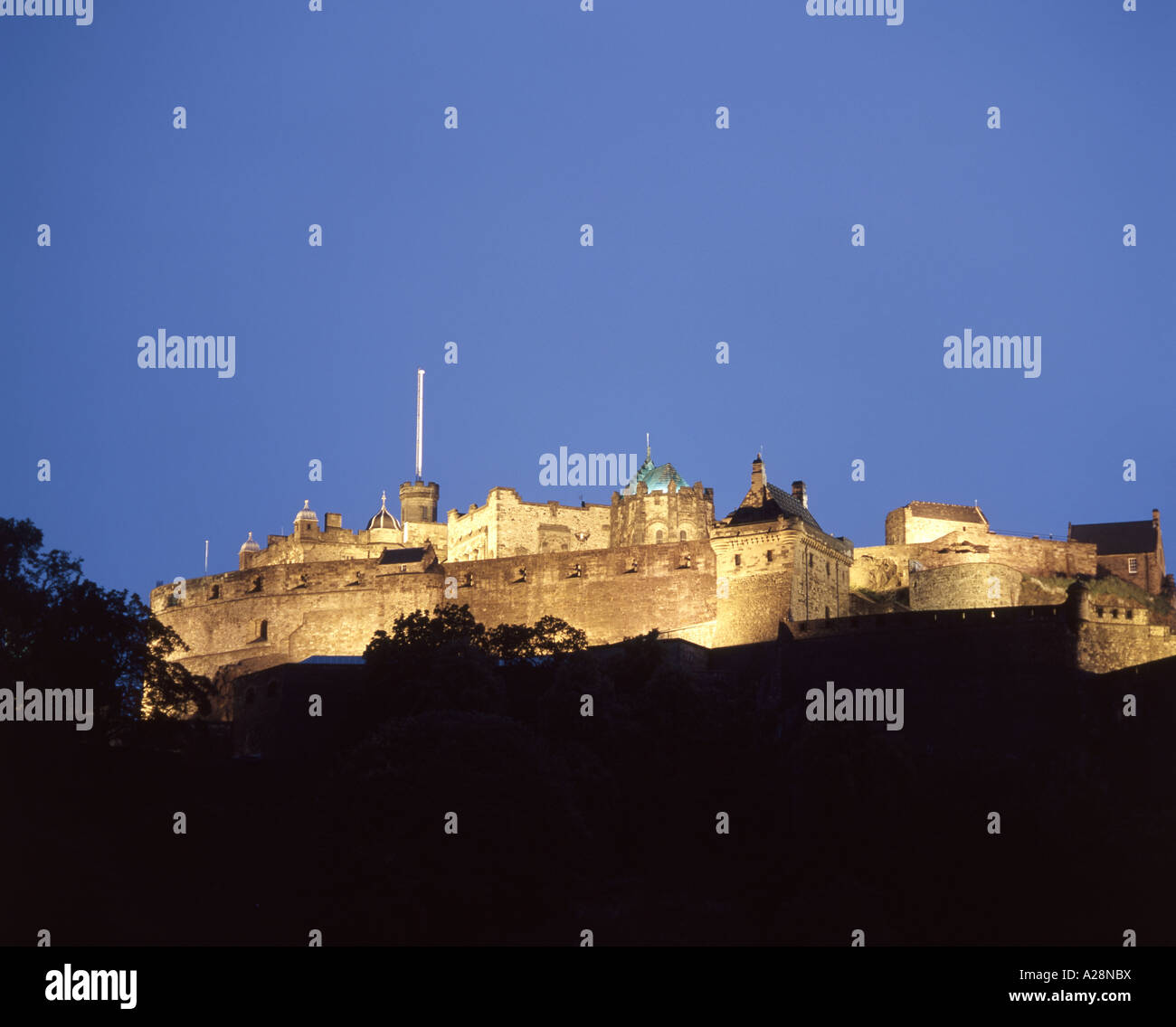 Edinburgh Castle at dusk, Edinburgh, Scotland, United Kingdom Stock ...