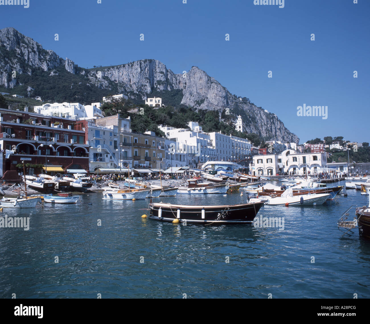 View of harbour, Marina Grande, Capri, Isle of Capri, Campania, Italy ...