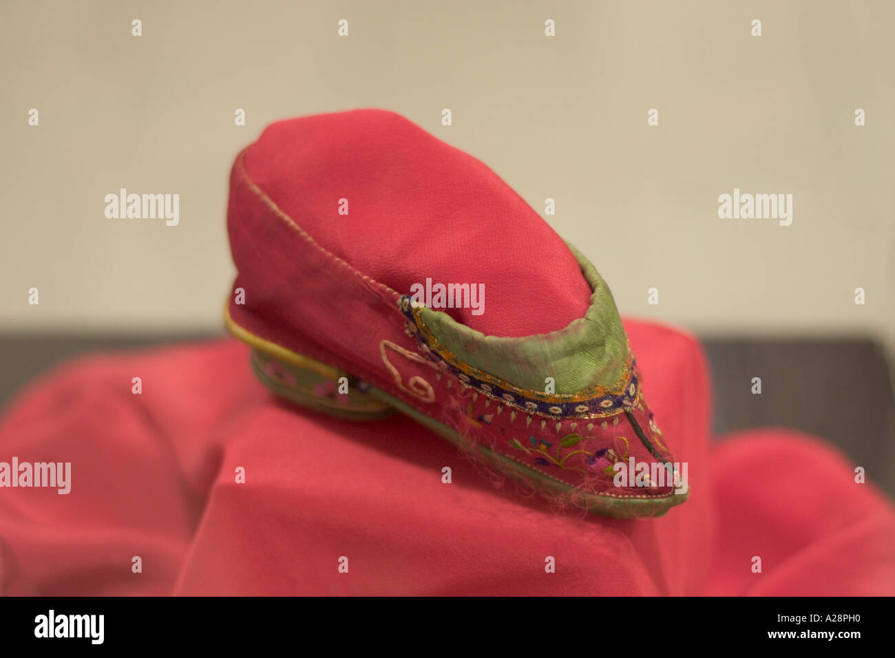 small antique chinese shoe used by chinese women from early 1900s Stock ...
