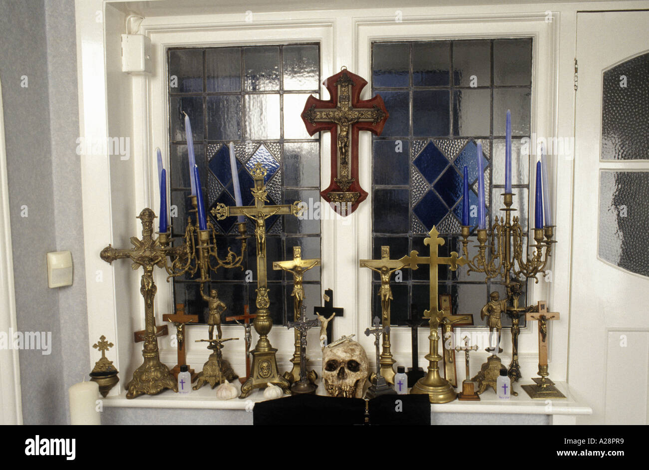 a vampire slayers kit at Bishop Sean Manchester's house England Stock ...