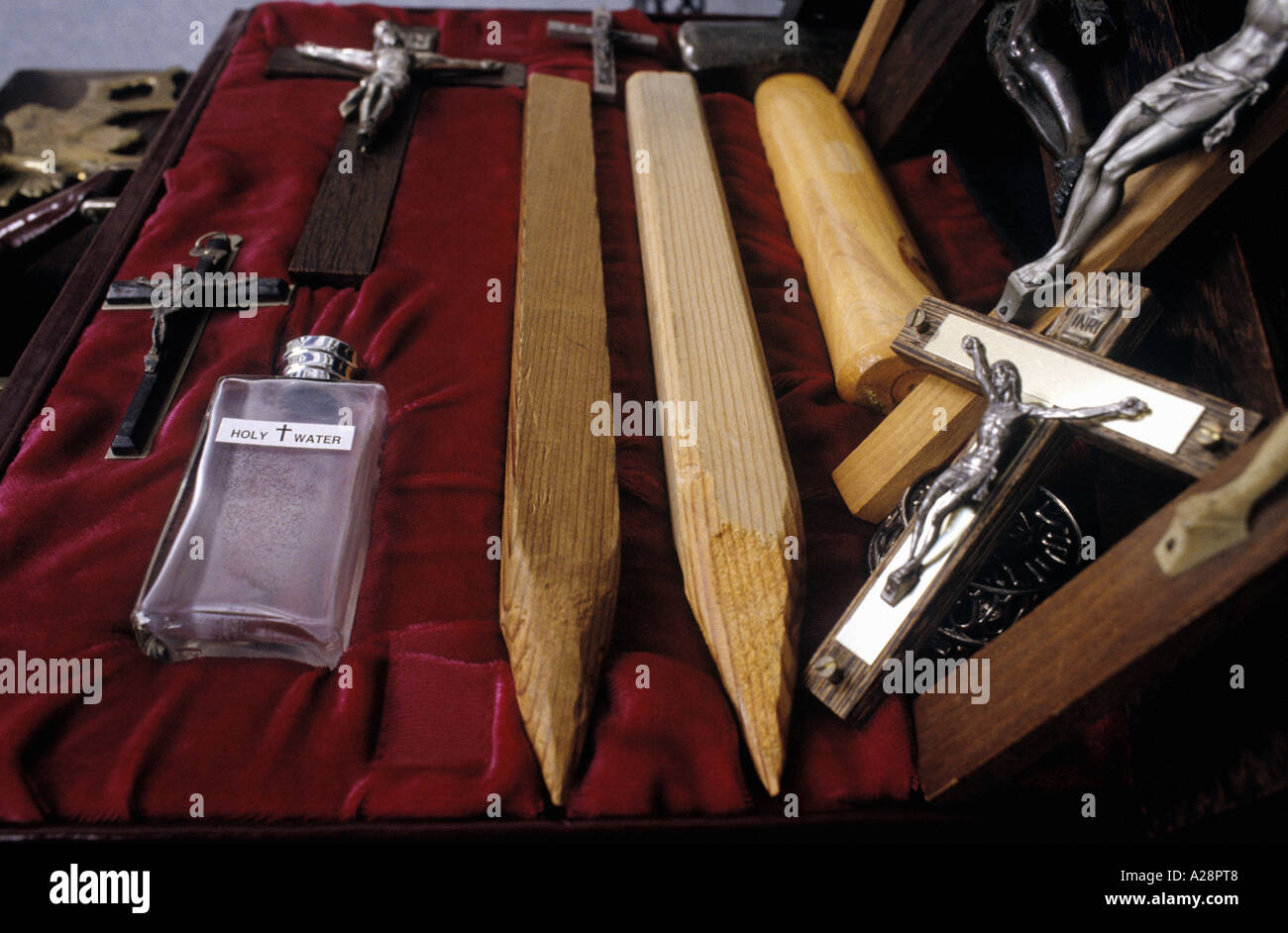 a vampire slayers kit at Bishop Sean Manchester's house England Stock ...