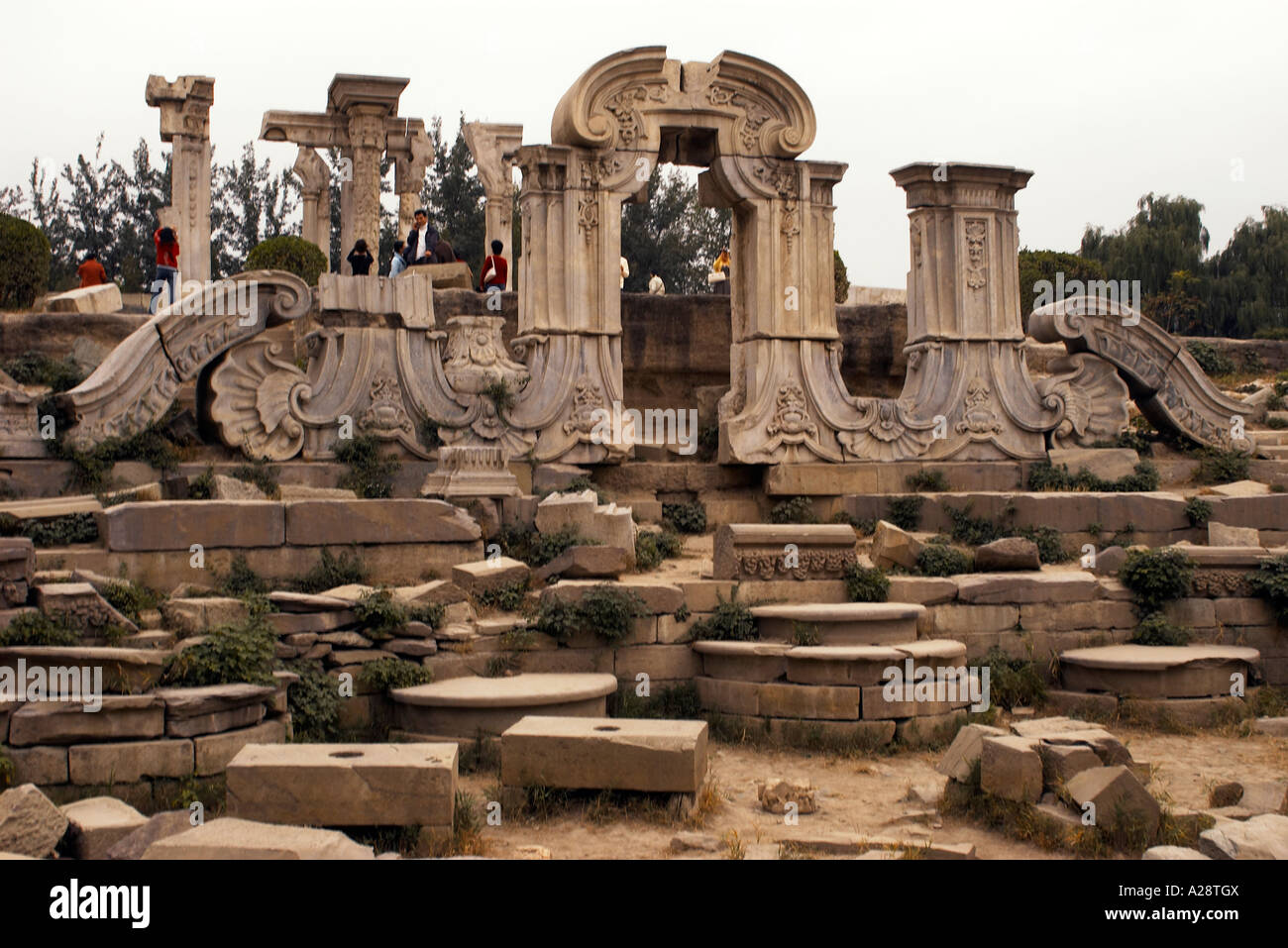 Ruins in the Old Summer Palace in Beijing China Stock Photo - Alamy