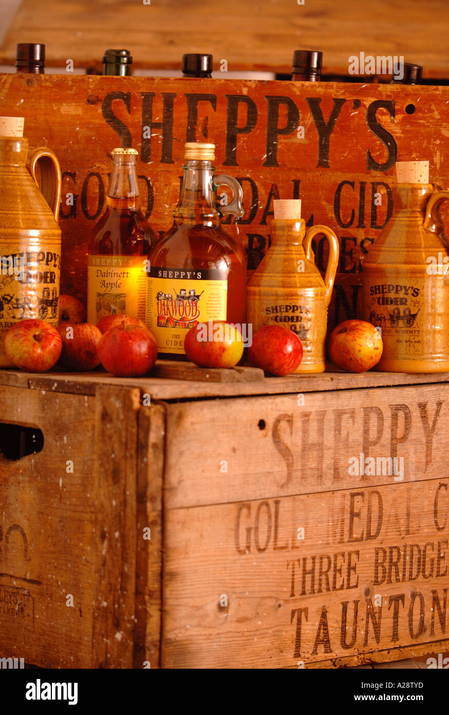 BOTTLES OF SHEPPYS TRADITIONAL FARM HOUSE CIDER WITH ENGLISH DABINETT ...