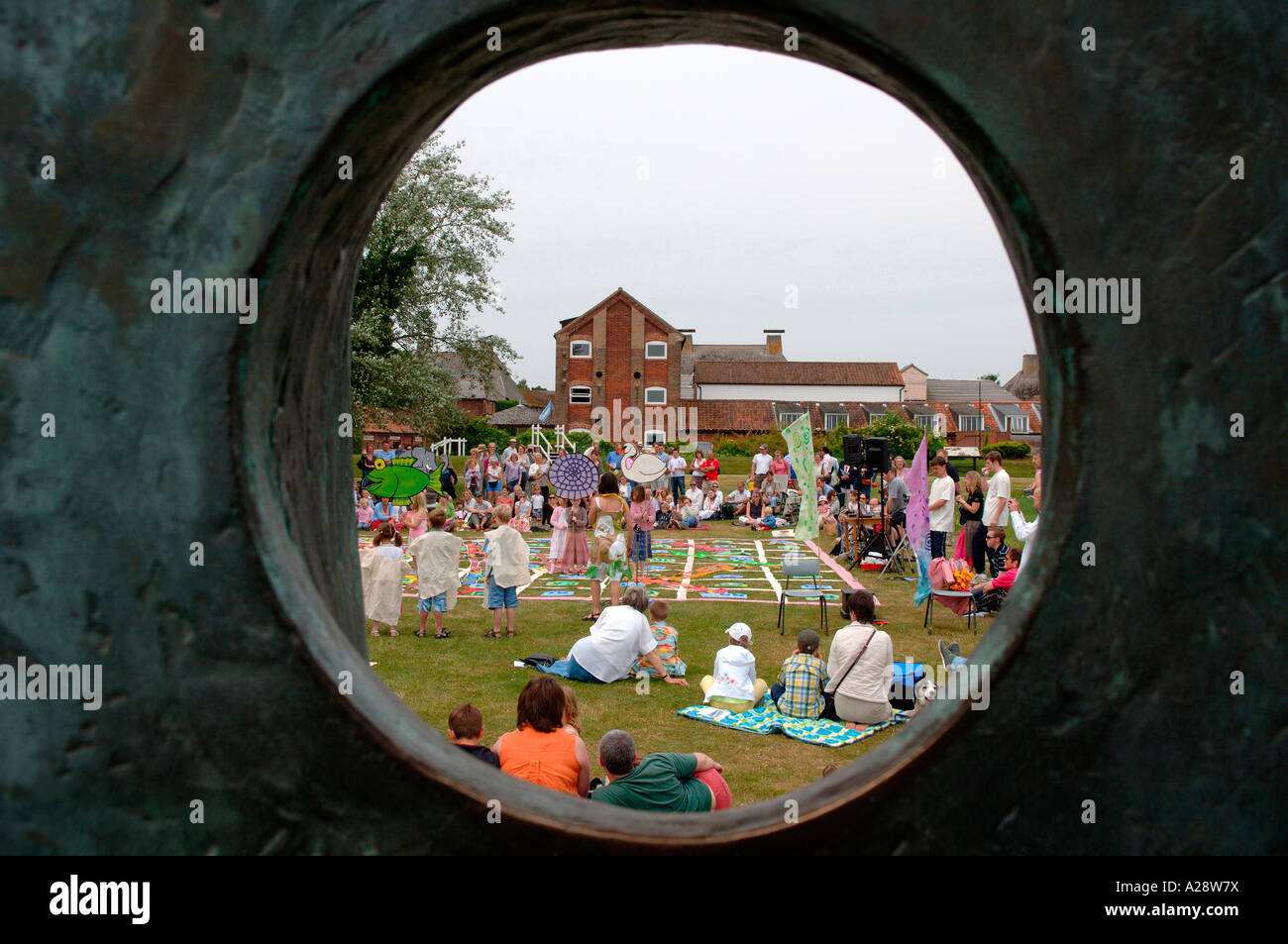 Aldeburgh Festival - view through a sculpture Stock Photo - Alamy