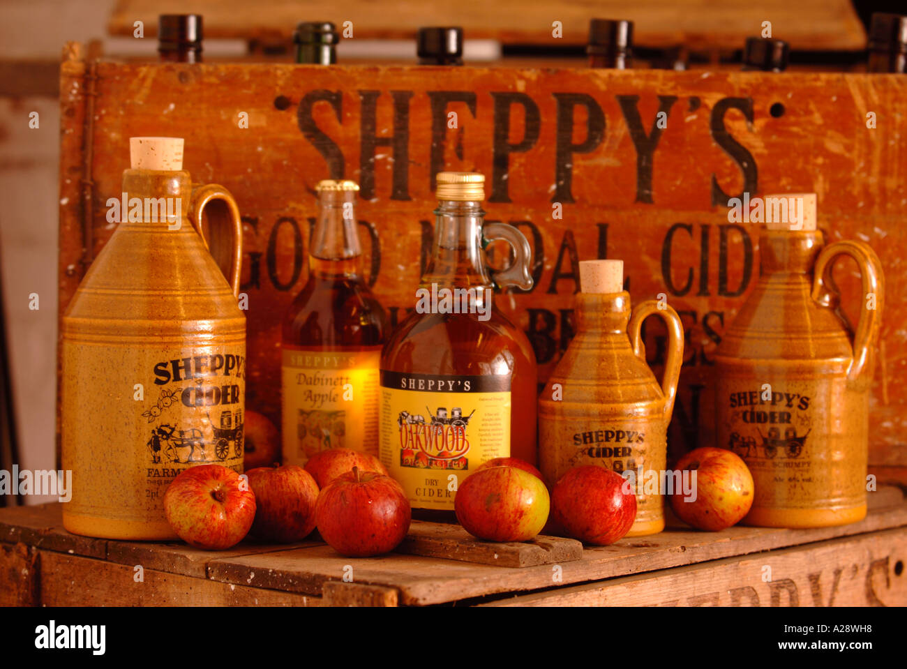 BOTTLES OF SHEPPYS TRADITIONAL FARM HOUSE CIDER WITH ENGLISH DABINETT ...