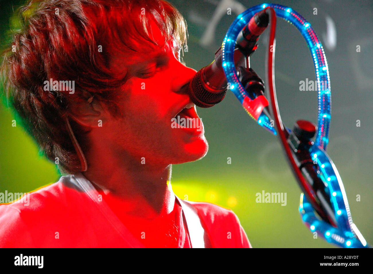 The Delays playing at Bud Rising in 2005, Greg Gilbert Front Man Stock ...