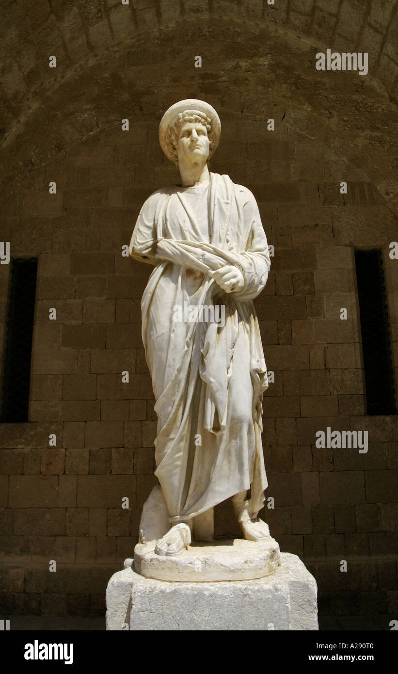 Statue in Courtyard of the Palace of the Grand Masters RHODES TOWN ...