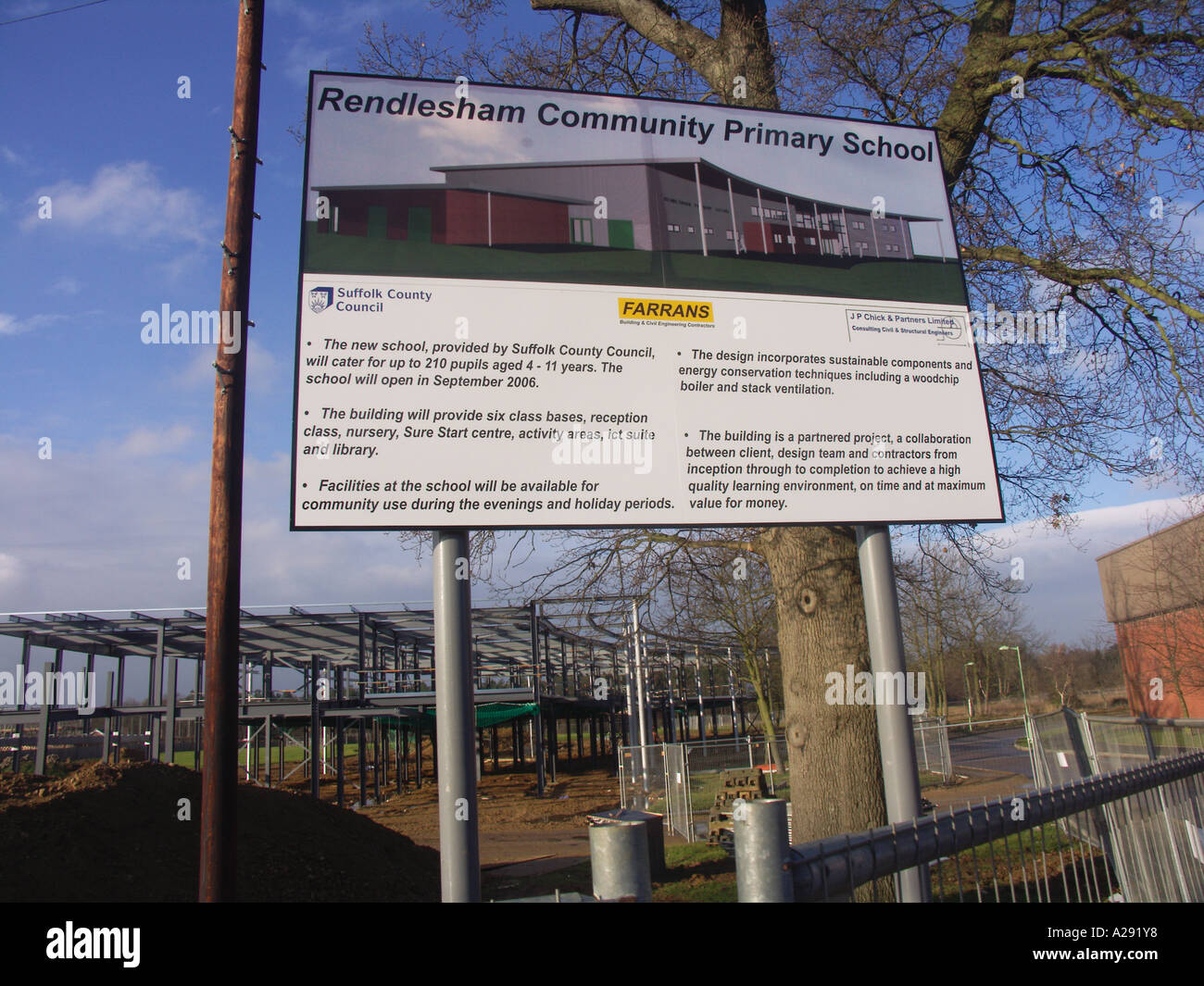 Construction of new primary school Rendlesham housing estate Suffolk ...