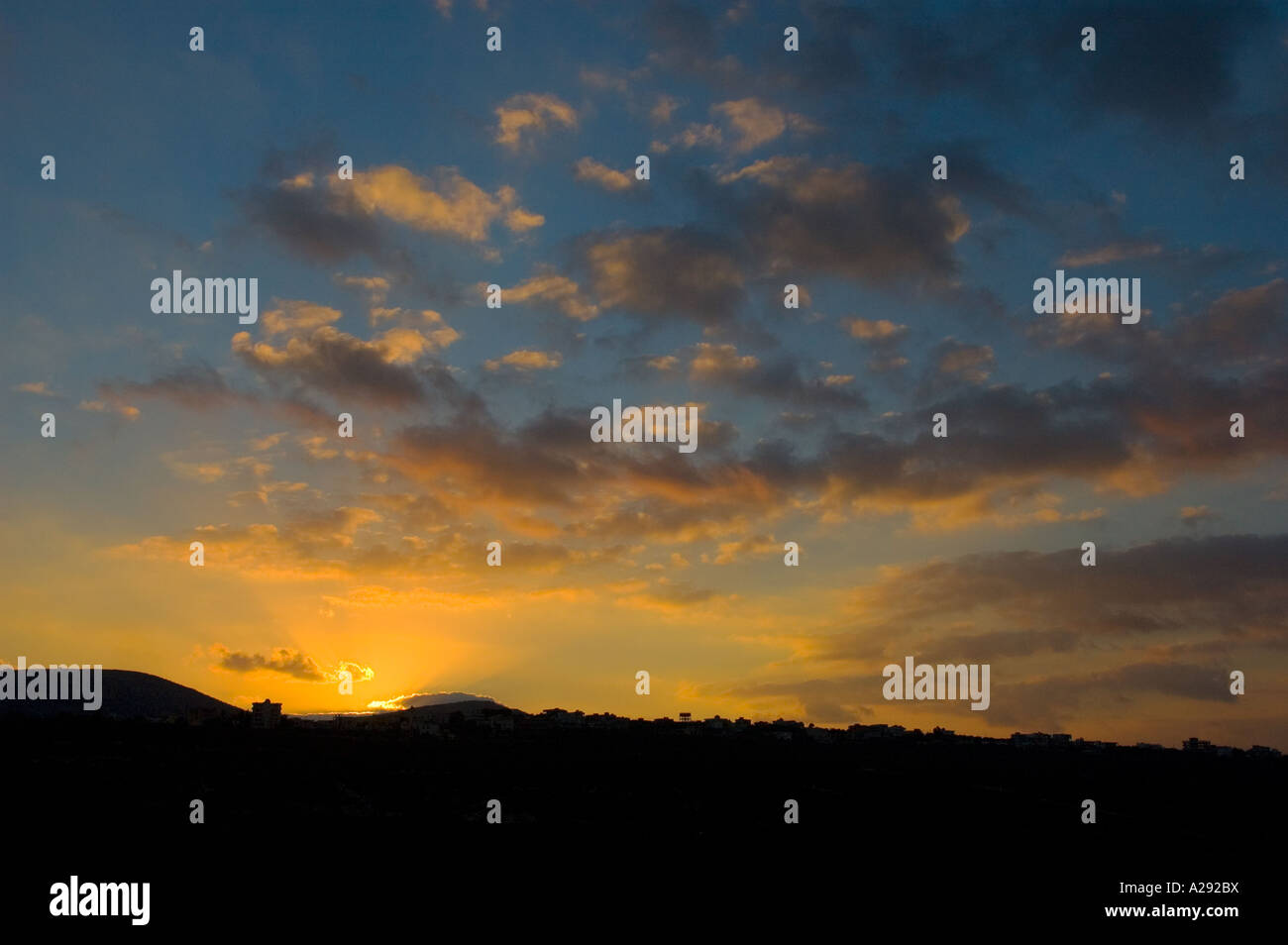 Sunset over southern lebanon Stock Photo - Alamy