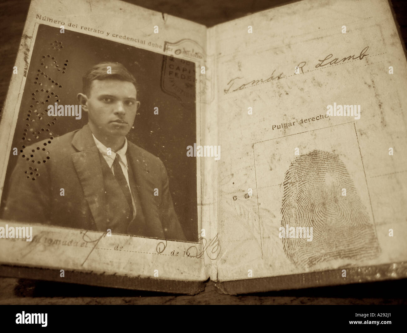 A still life of an antique passport Stock Photo - Alamy
