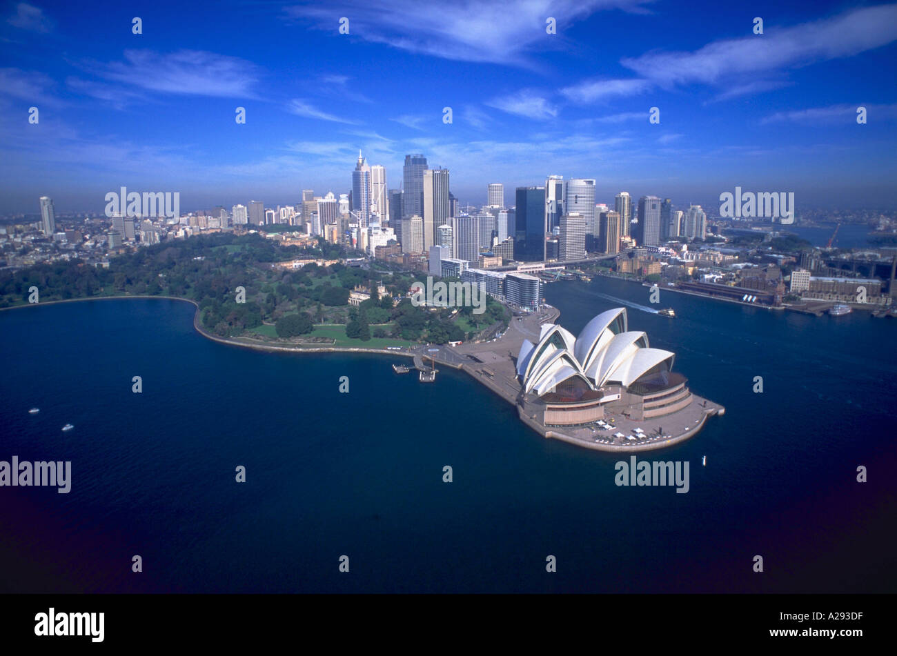 Aerial view of Sydney Opera House the harbor and the downtown Sydney ...