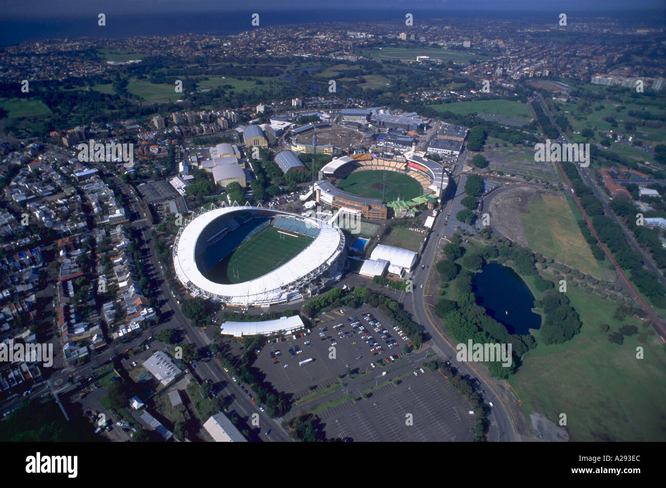 Aerial view of Sydney Football Stadium and Cricket Ground Sydney ...