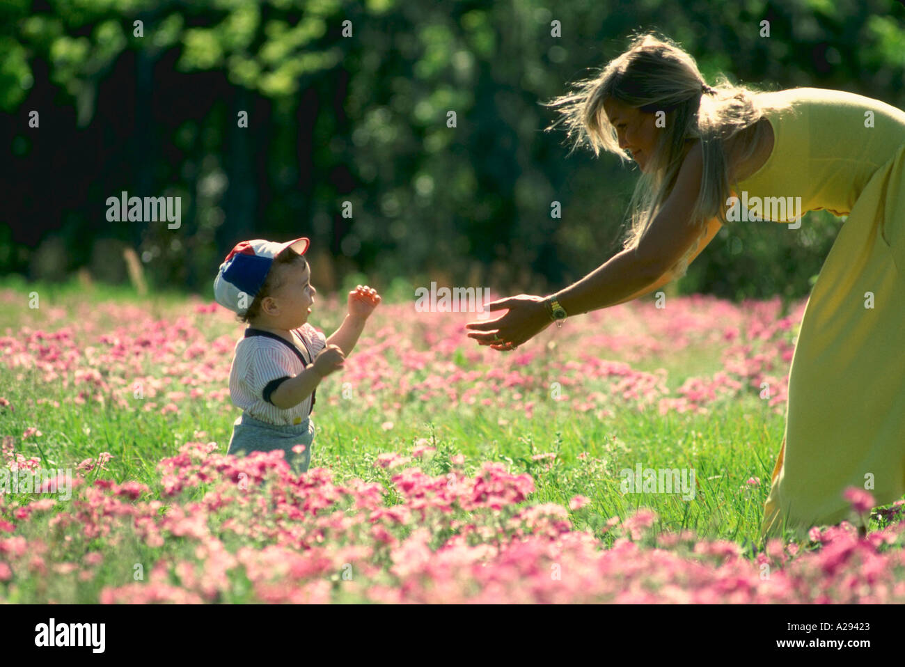 Happy moms day family flowers hi-res stock photography and images - Alamy