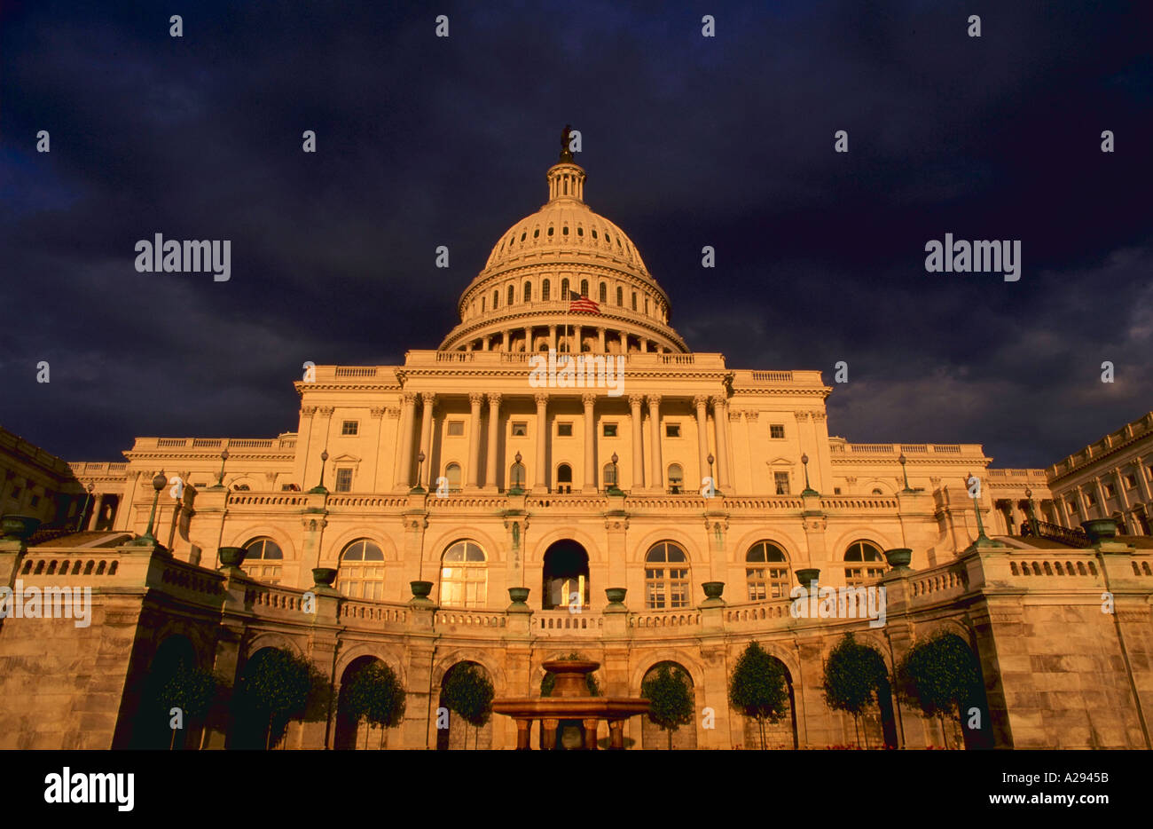 U Capitol Building west side in dramatic light as a storm is clearing ...