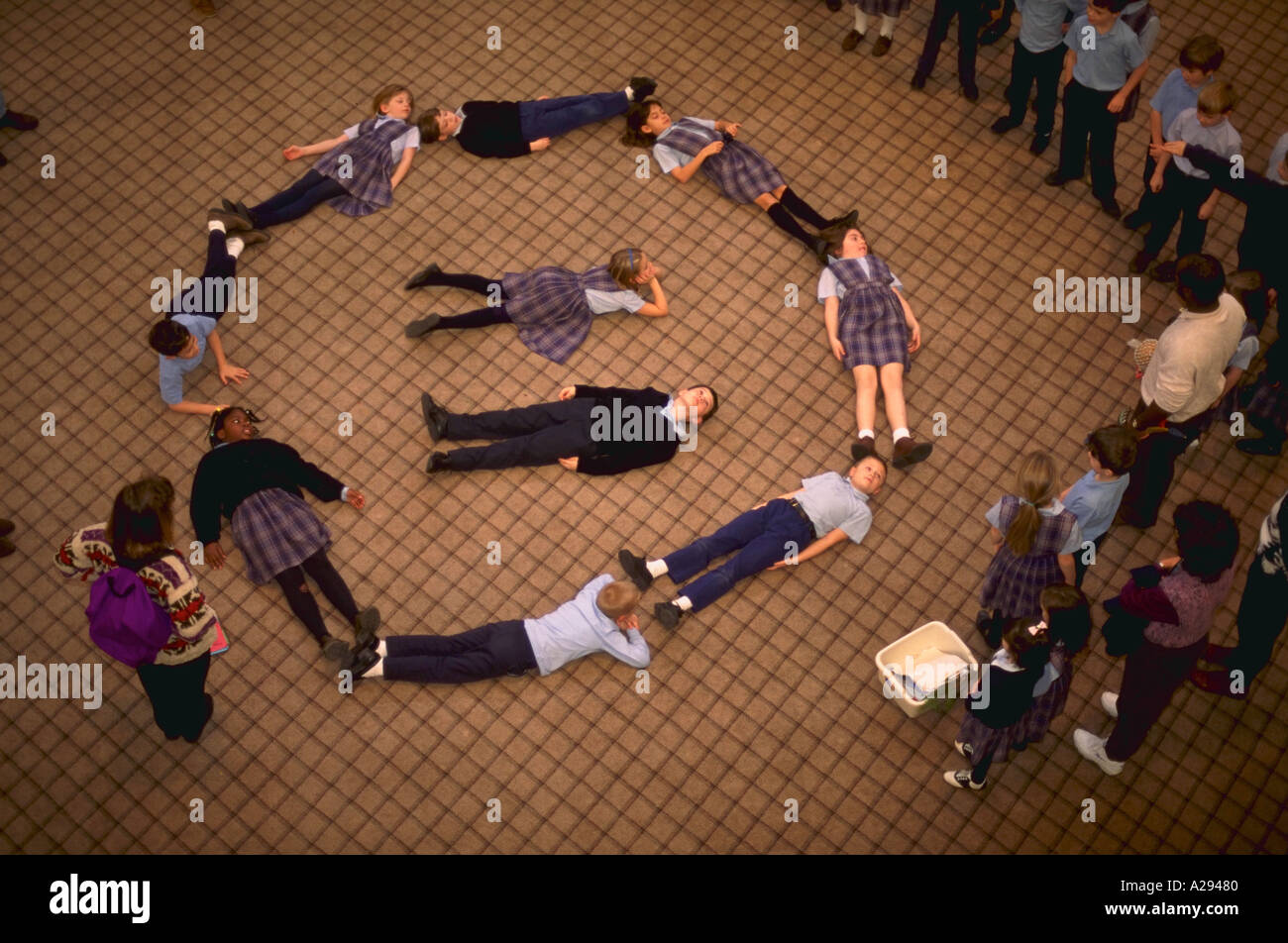 Children playing games at school Stock Photo - Alamy