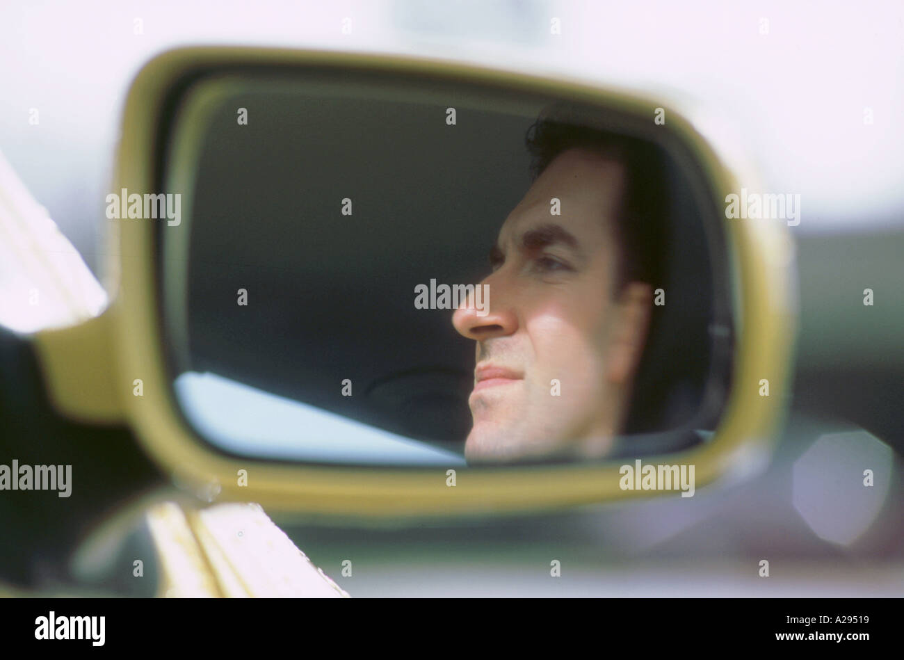 Wing Mirror showing wide angle driver distortion Stock Photo - Alamy