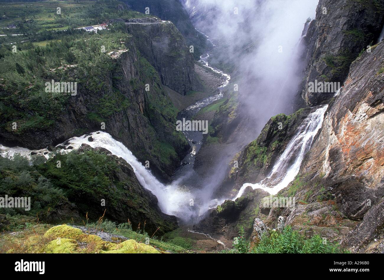 Voringsfossen Waterfall Hardanger region Norway G Hellier Stock Photo ...