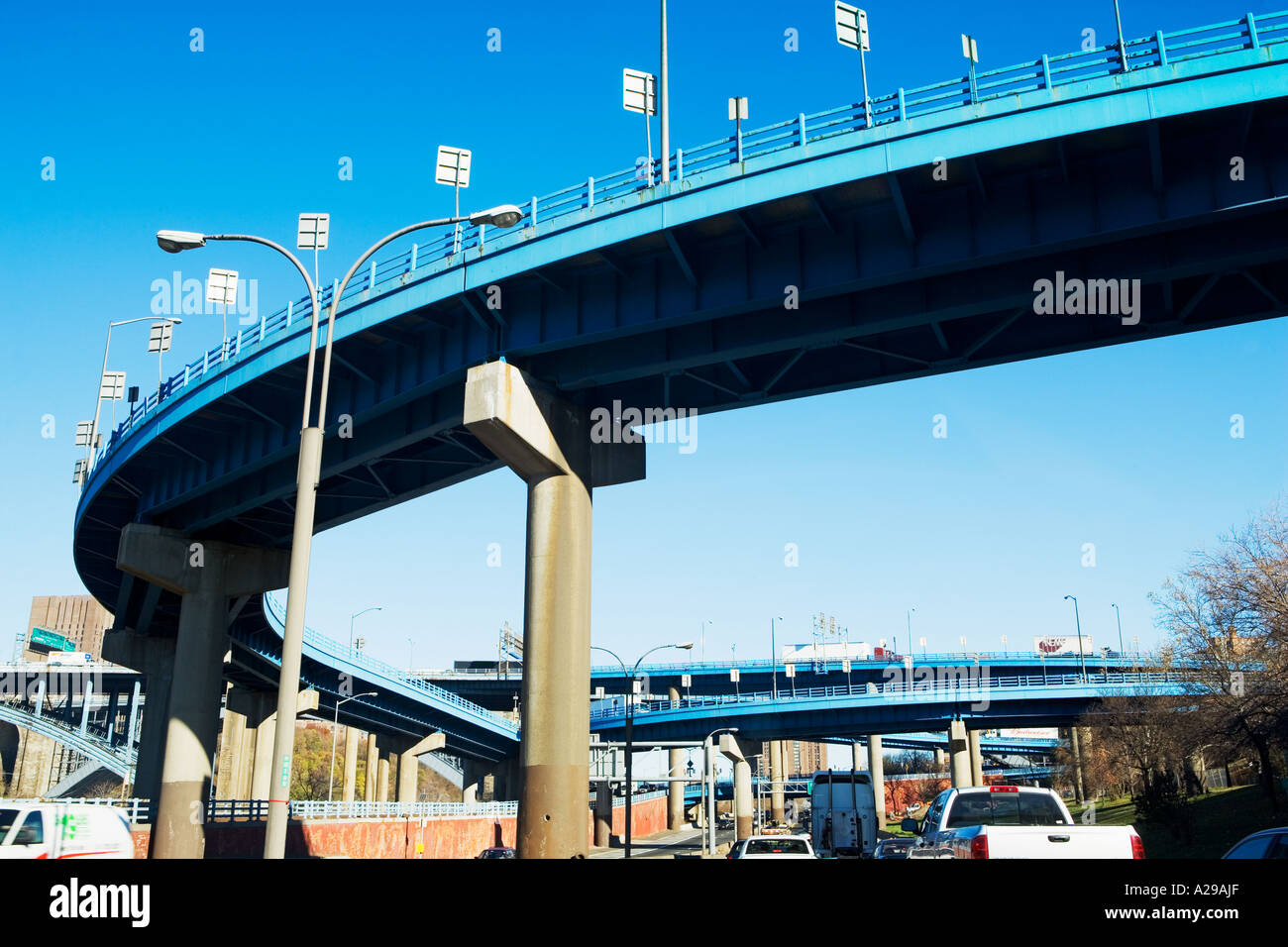 Road signs over overpass hi-res stock photography and images - Alamy