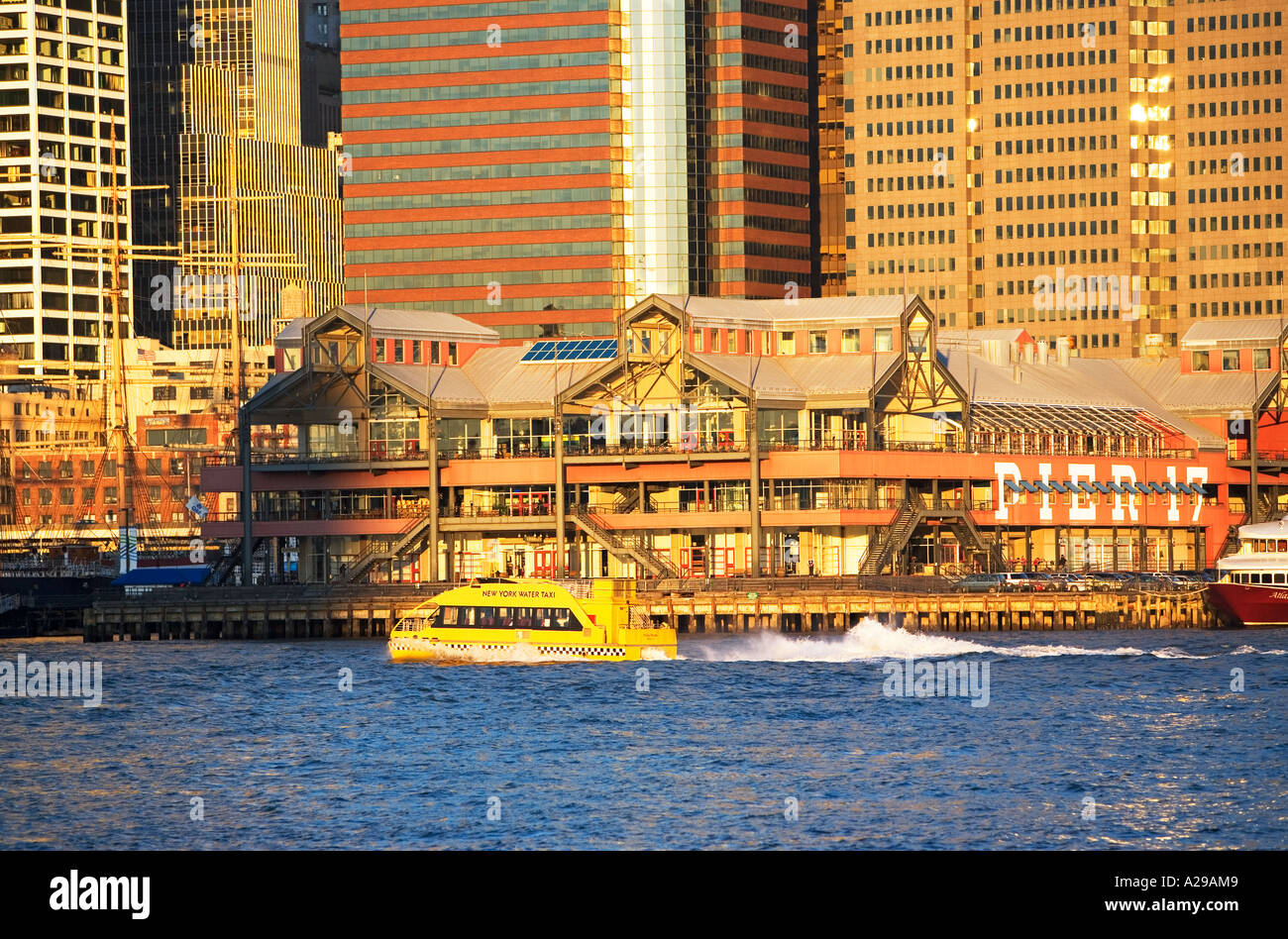 Red boat south street seaport hi-res stock photography and images - Alamy