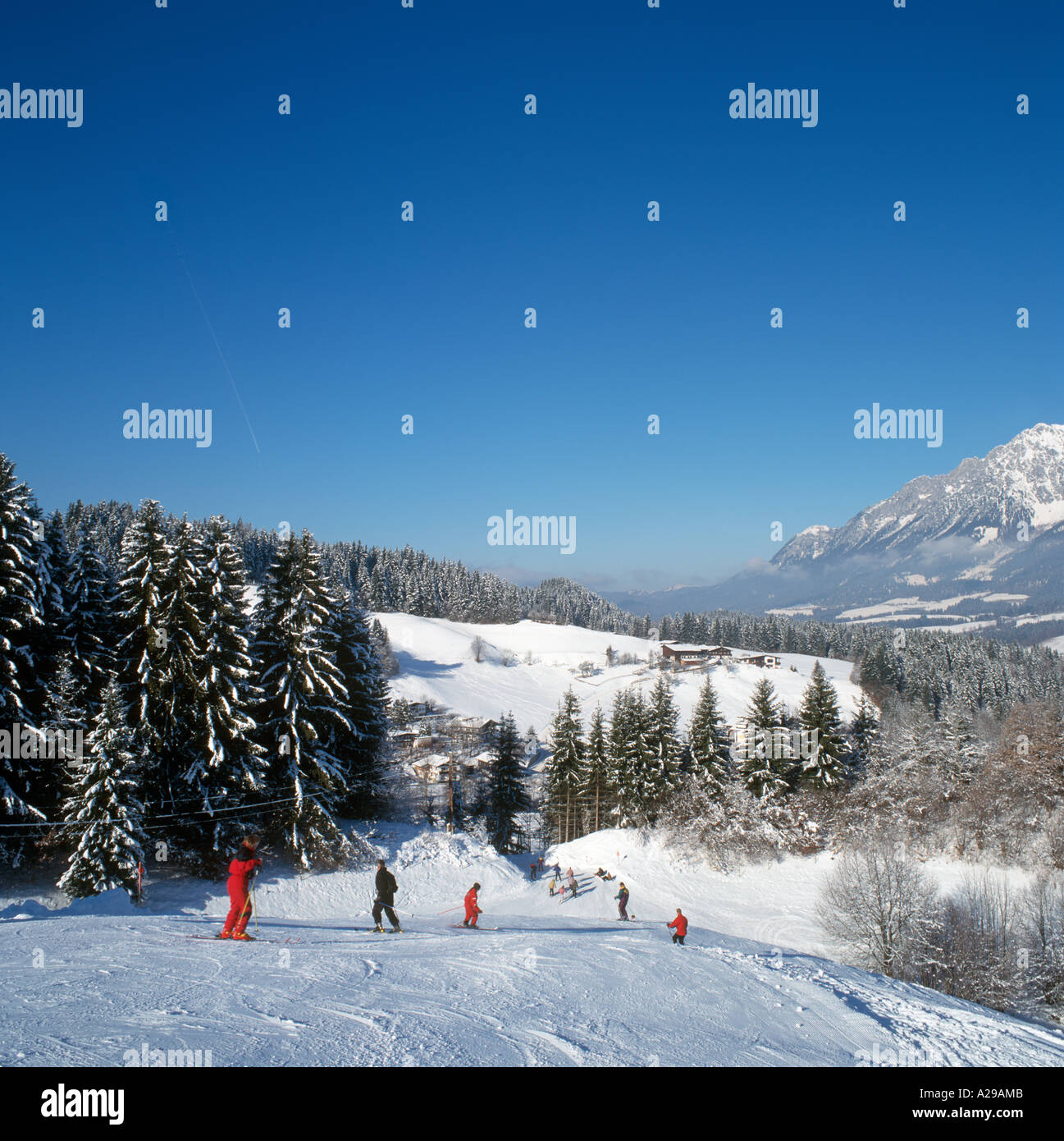Ski slopes in Ellmau, Tyrol, Austria Stock Photo - Alamy