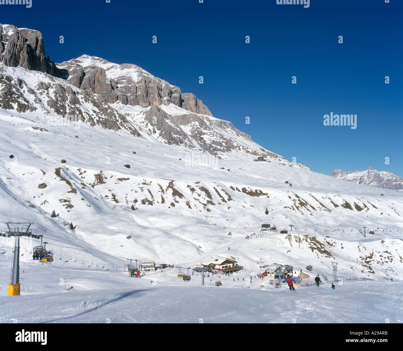 Pordoi Ski Area between Canazei and Arabba, Dolomites, Italian Alps ...