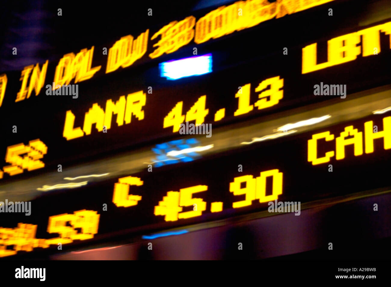 STOCK MARKET REPORT, STOCK TICKER Stock Photo - Alamy