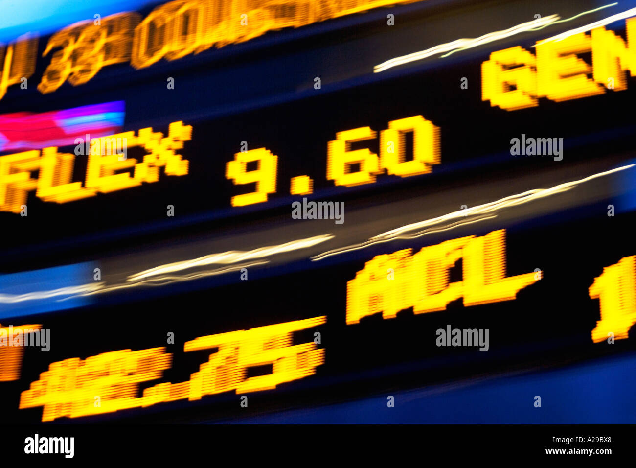 STOCK MARKET REPORT, STOCK TICKER Stock Photo - Alamy