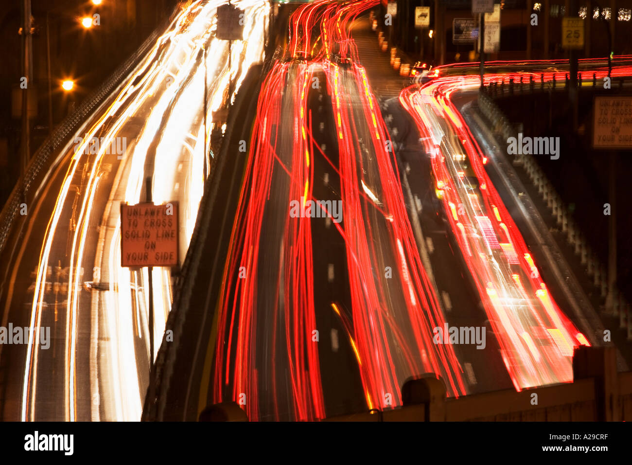 STREAMING TRAFFIC LIGHTS ON THE HIGHWAY Stock Photo - Alamy