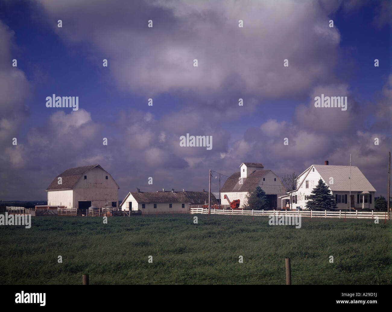 Iowa farm surrounded by crops with a dramatic sky Stock Photo - Alamy