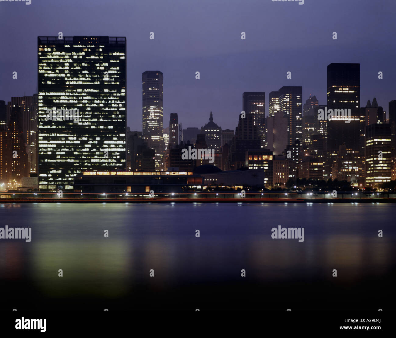 United nations buildings at night hi-res stock photography and images ...