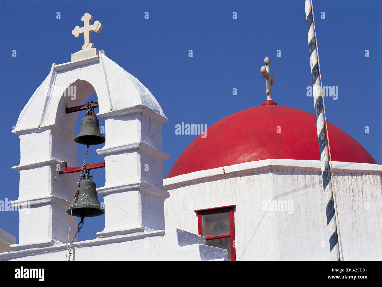 Mykonos Belfry cupola Greece S Grandadam Stock Photo - Alamy