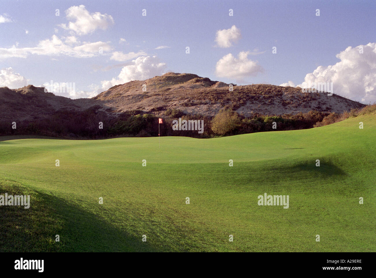 French Links style Golf Course, photographed in the Autumn with the ...
