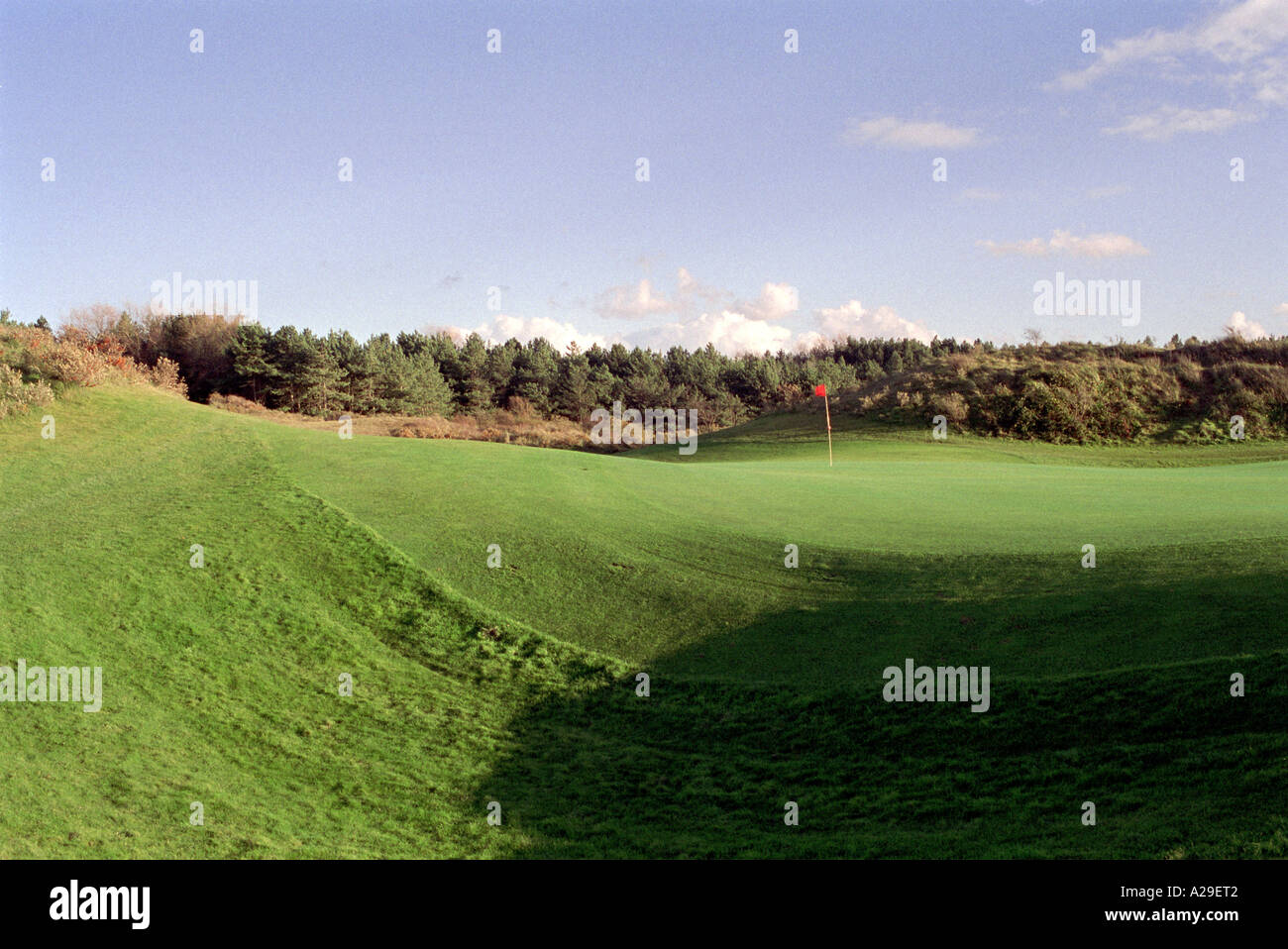 French Links style Golf Course, photographed in the Autumn with the ...