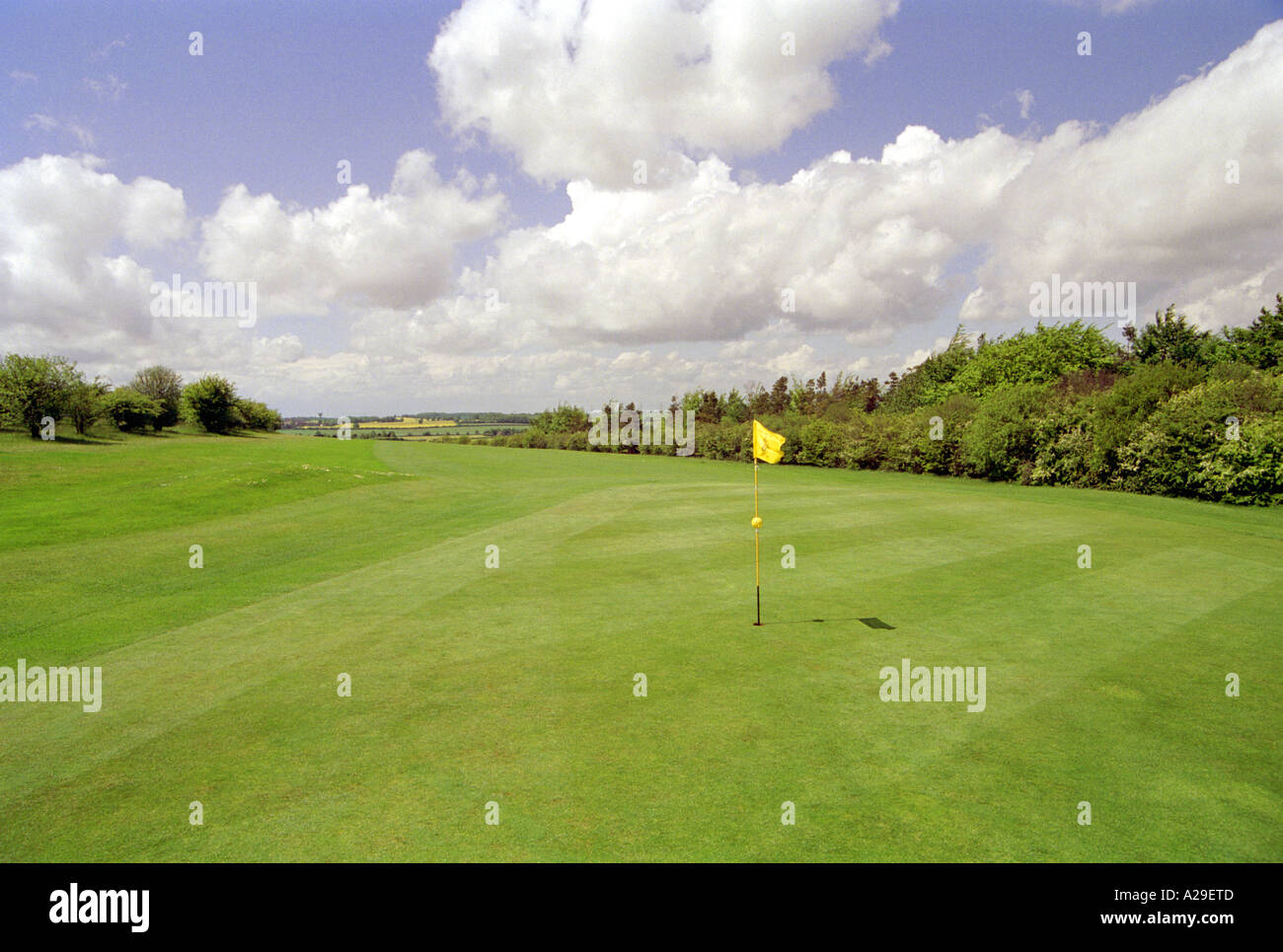 Golf Course photographed in the Summer from behind the green towards ...