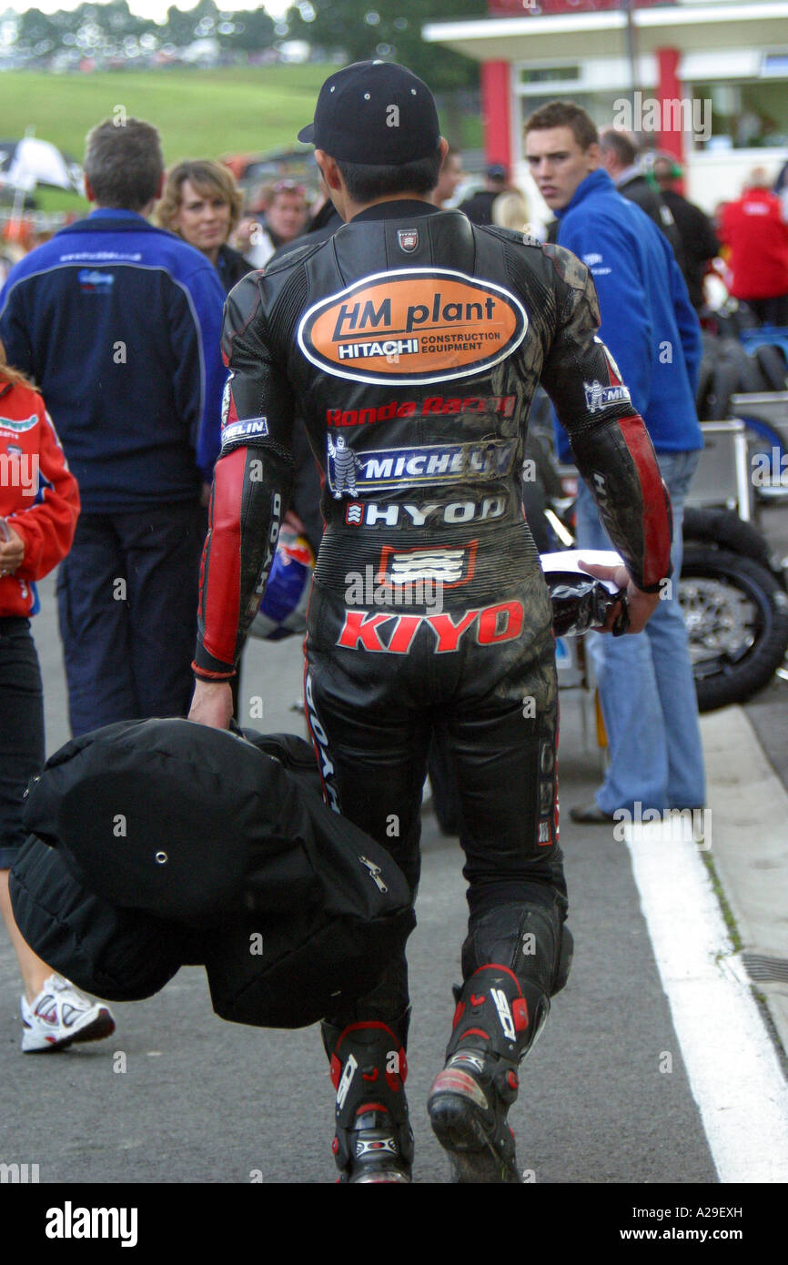Ryuichi Kiyonari HRC Honda Rider walks back to his motorhome Stock ...
