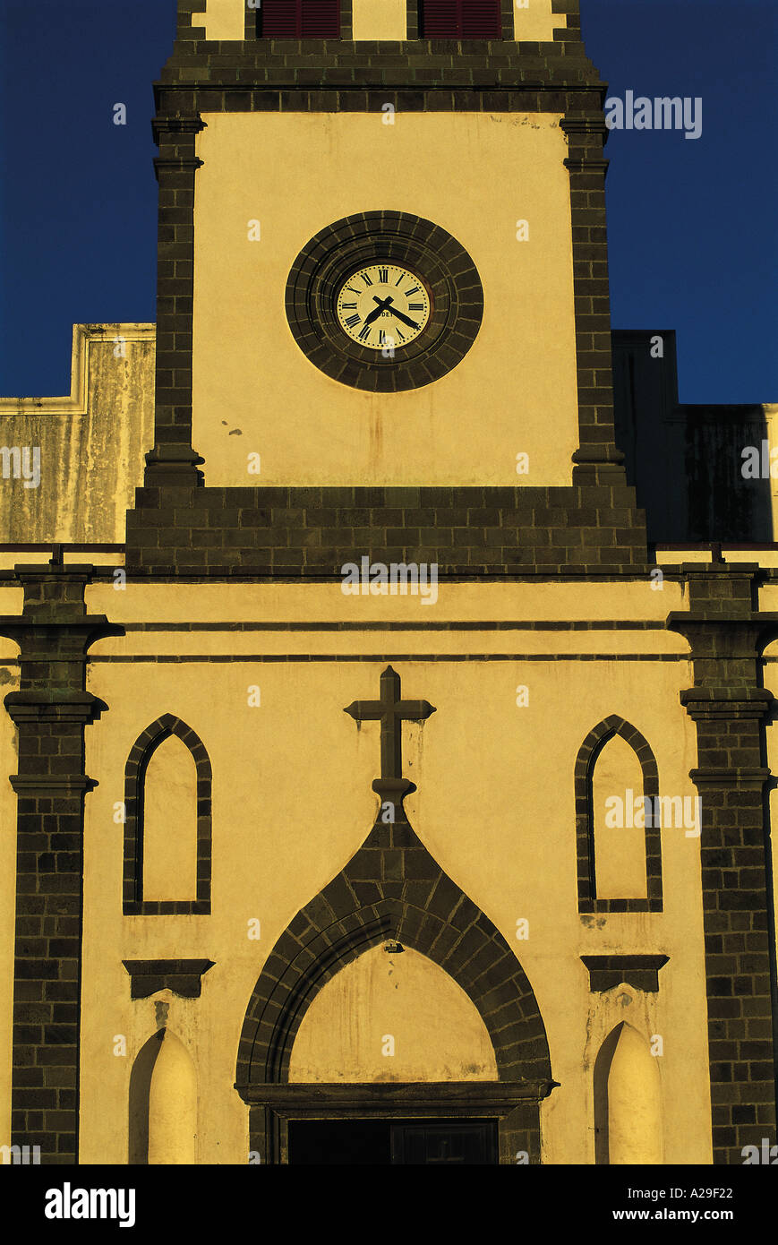 Detail of facade St Pierre church Reunion S Grandadam Stock Photo - Alamy