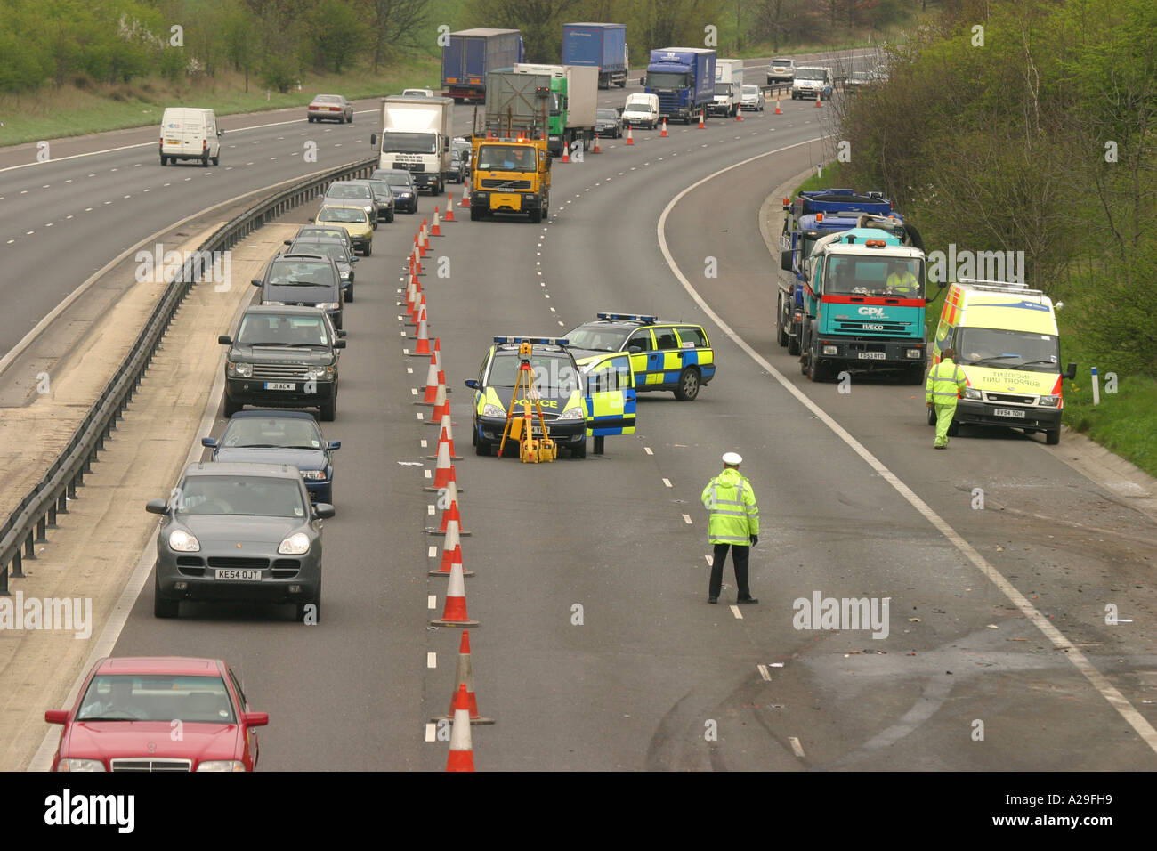 Motorway Road Traffic Accident Stock Photo - Alamy