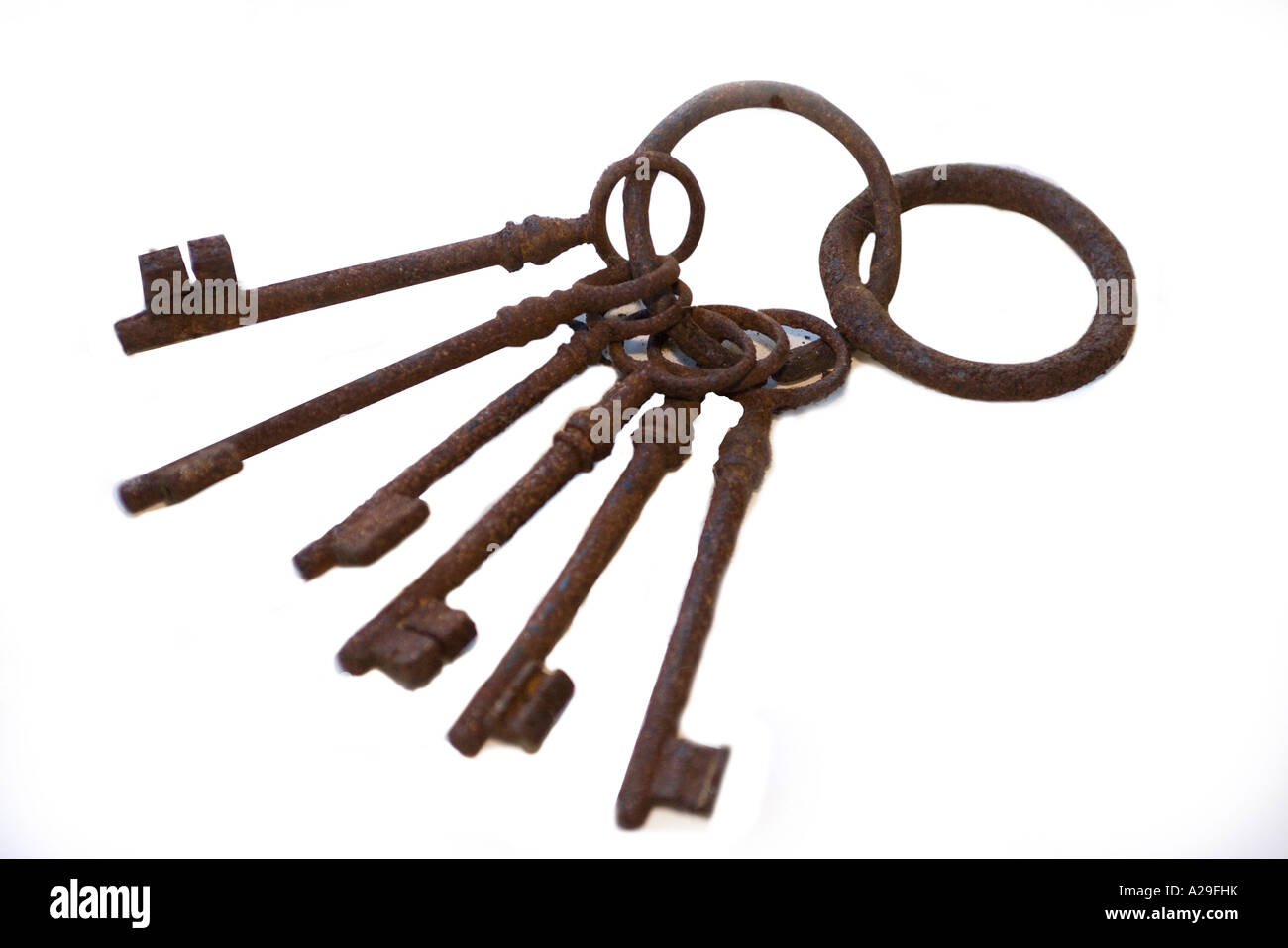 Old antique rusty key ring Stock Photo - Alamy