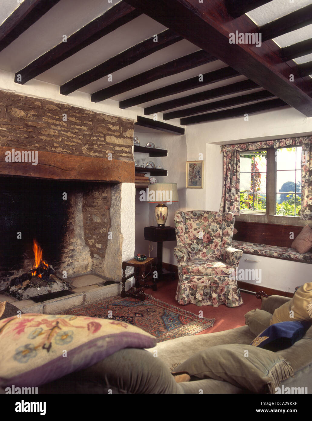 Domestic interior, sitting room Stock Photo - Alamy