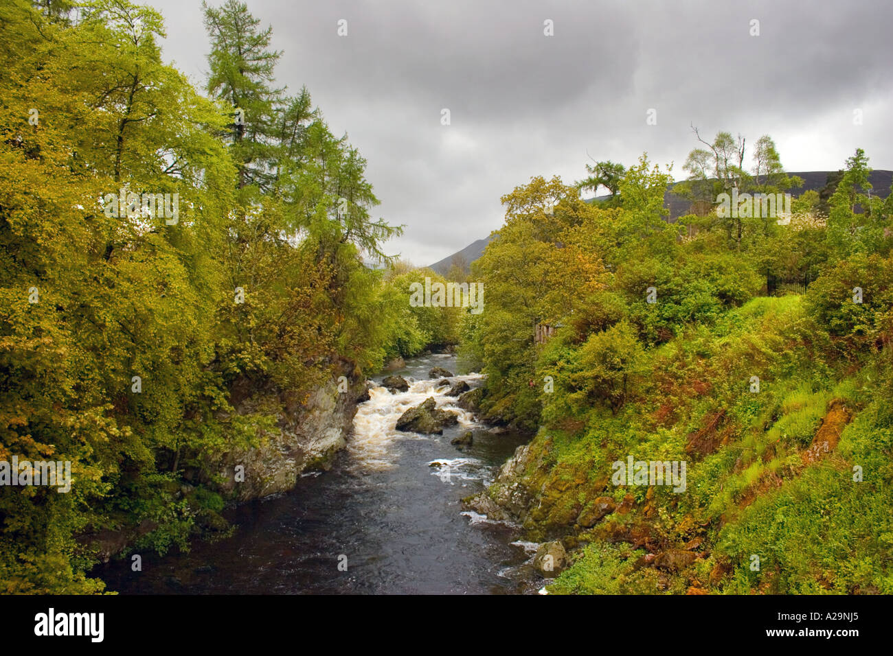 Braemar and the Clunie river or burnin Autumn,Cairngorms National Park ...