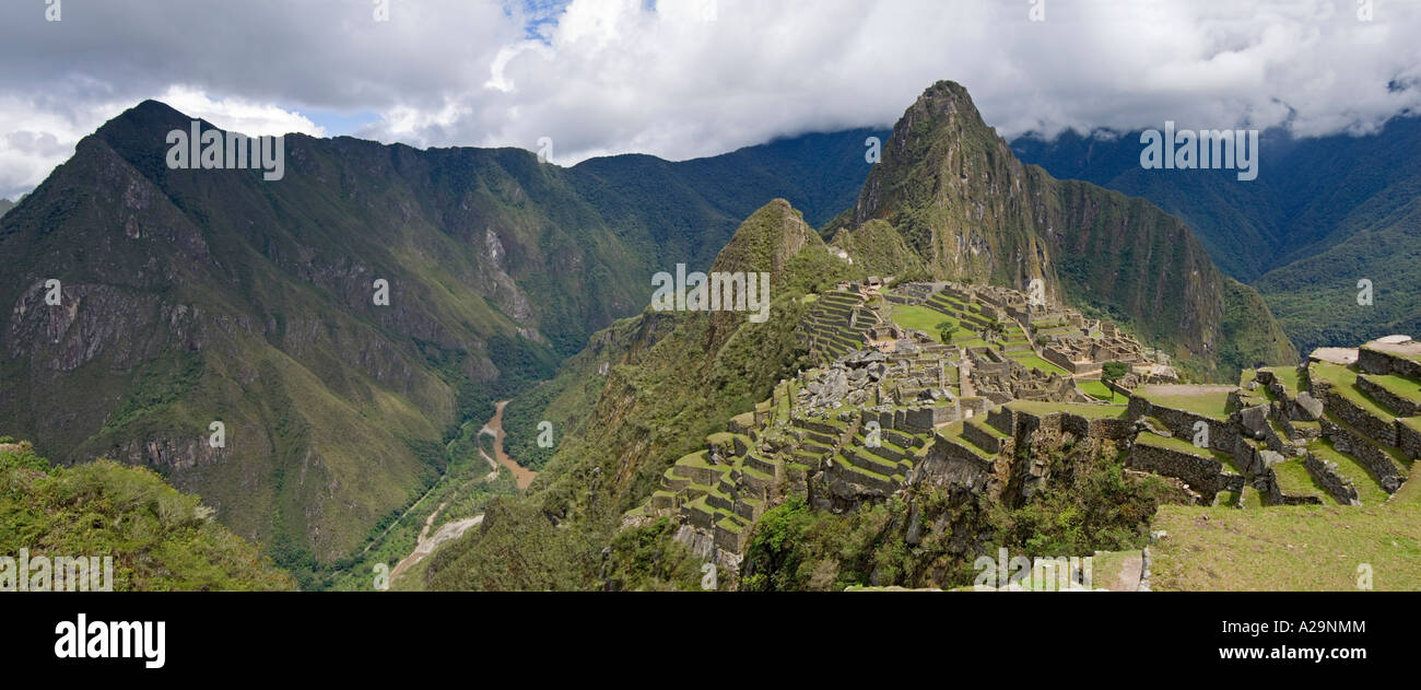 A 2 picture stitch panoramic view of the magnificent ancient Inca site ...