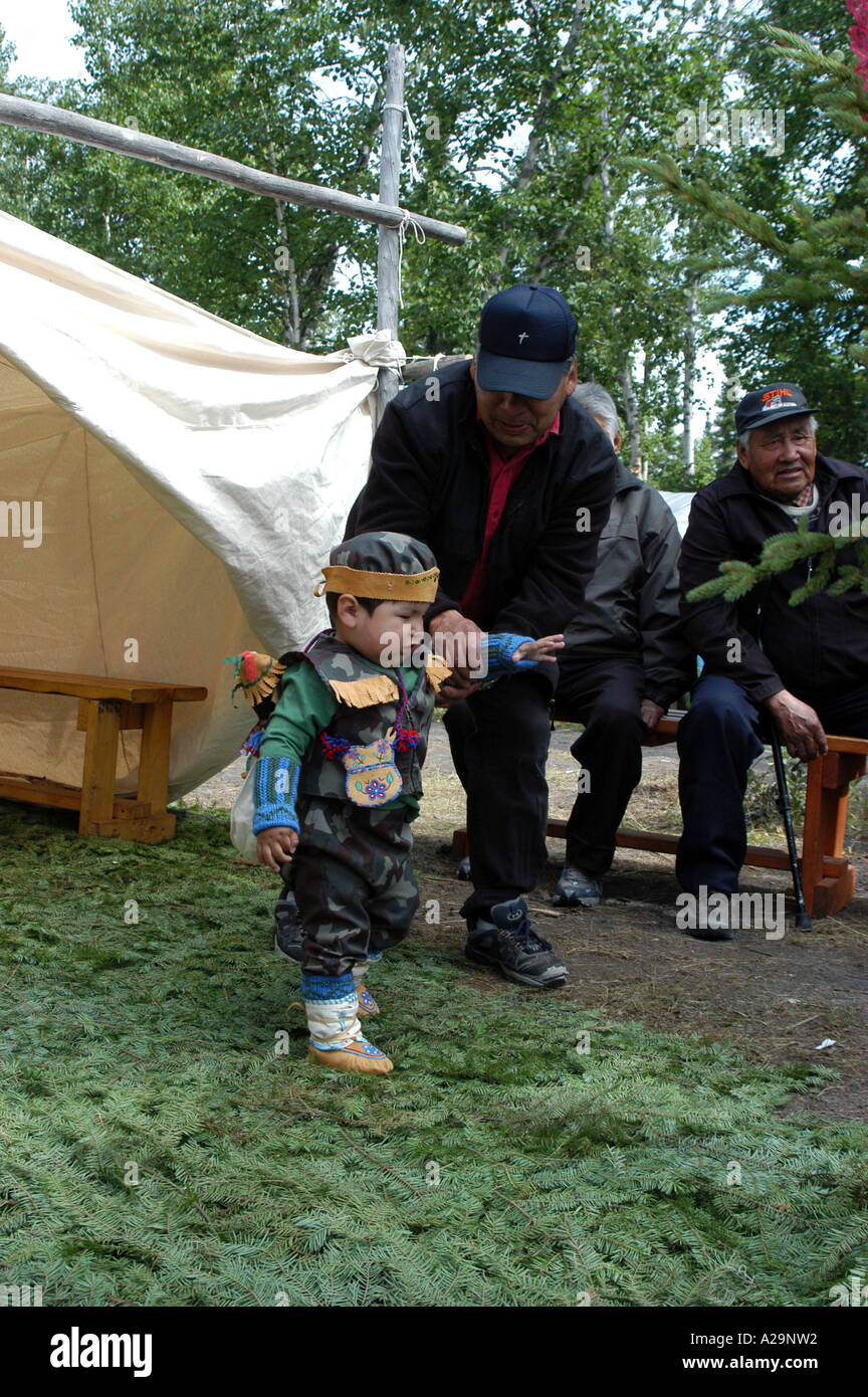 Walking out Native cree Ceremony Northern Quebec next to James Bay ...