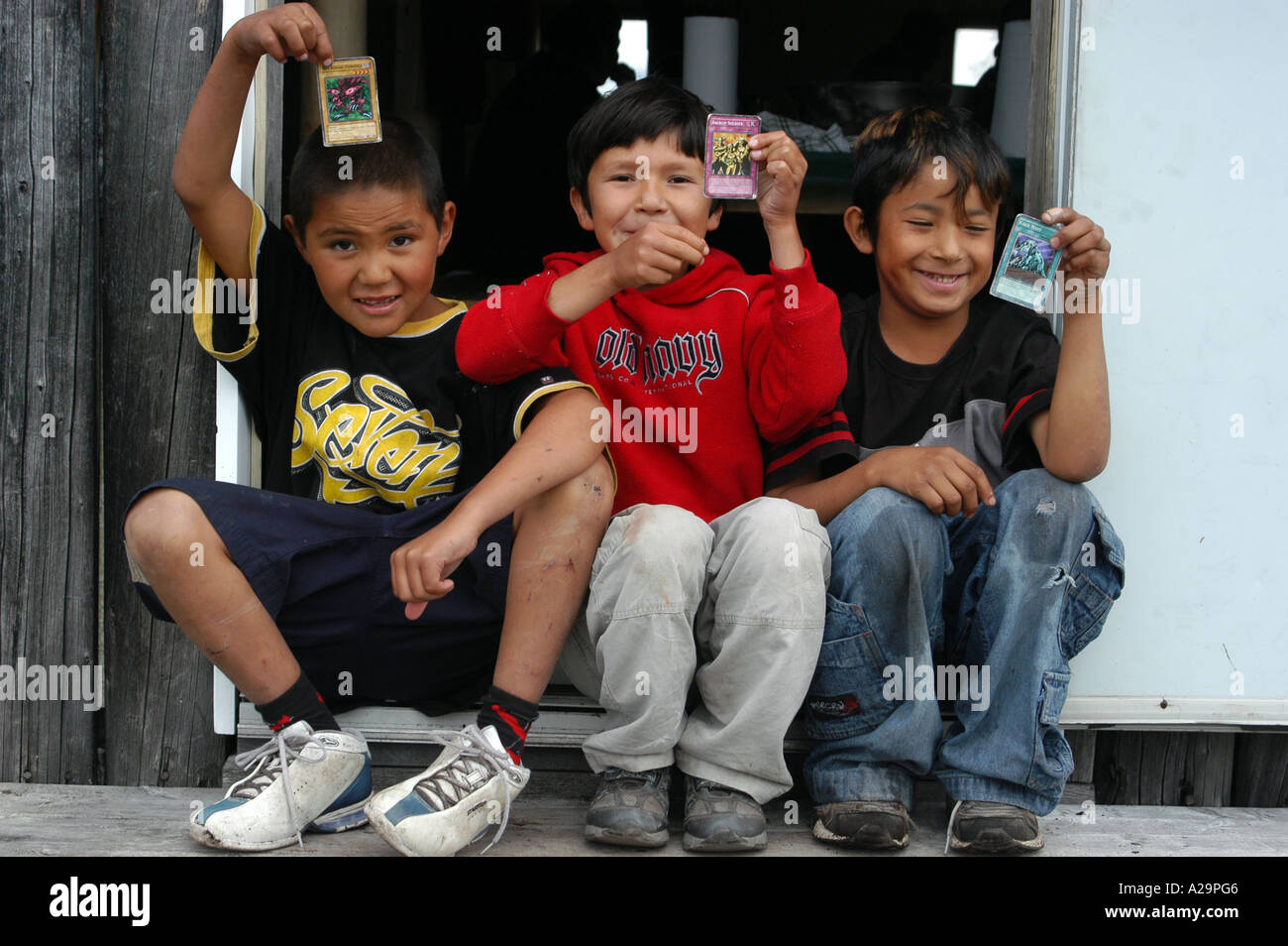 Cree Boys Northern Quebec Next to James bay Canada Stock Photo - Alamy