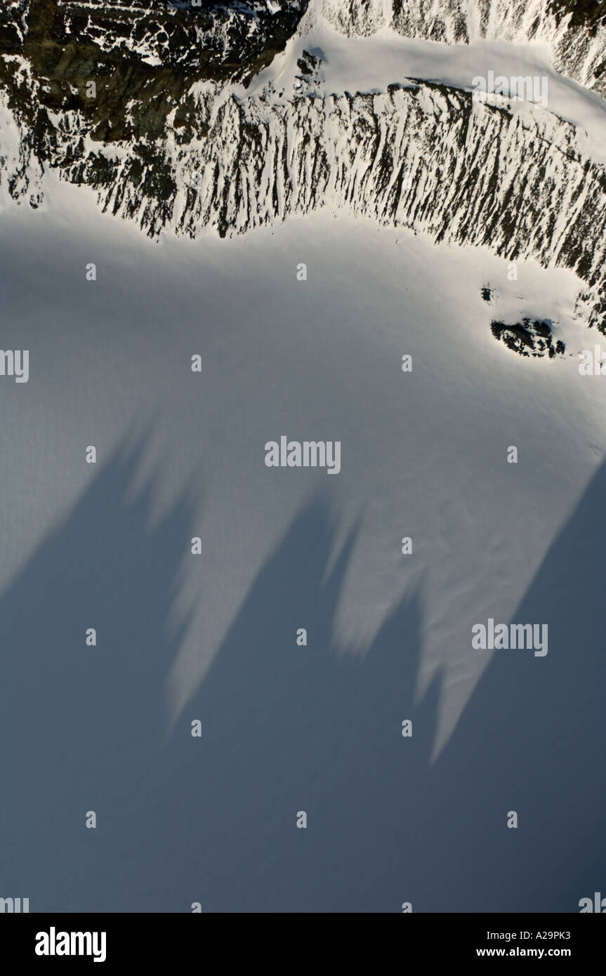 South Georgia Island, Antarctica, Aerial of Quensel Glacier with ...