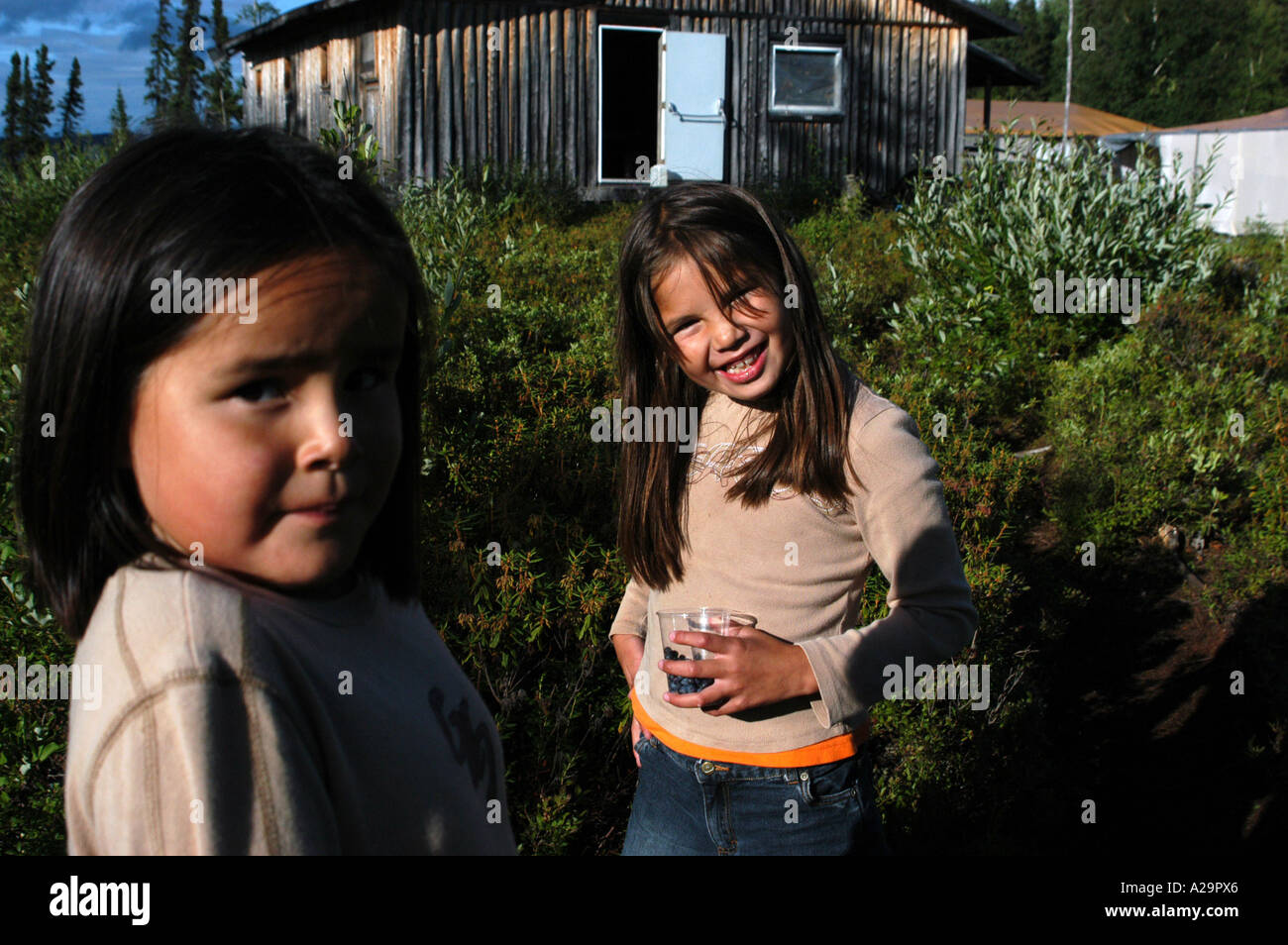 Native girls Mistissini reservation Northern Quebec Canada Stock Photo ...