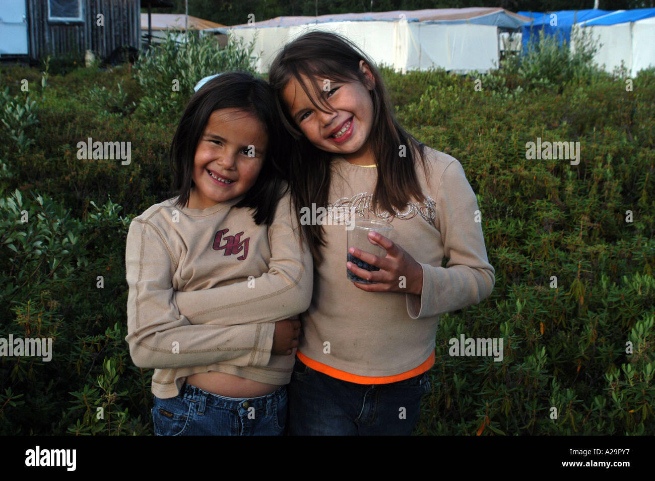 Native Cree girls Northern Quebec canada Stock Photo - Alamy