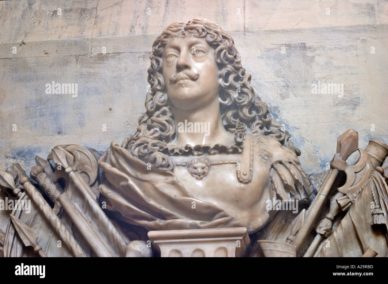 Carving of an English Cavalier Bath Abbey Stock Photo - Alamy