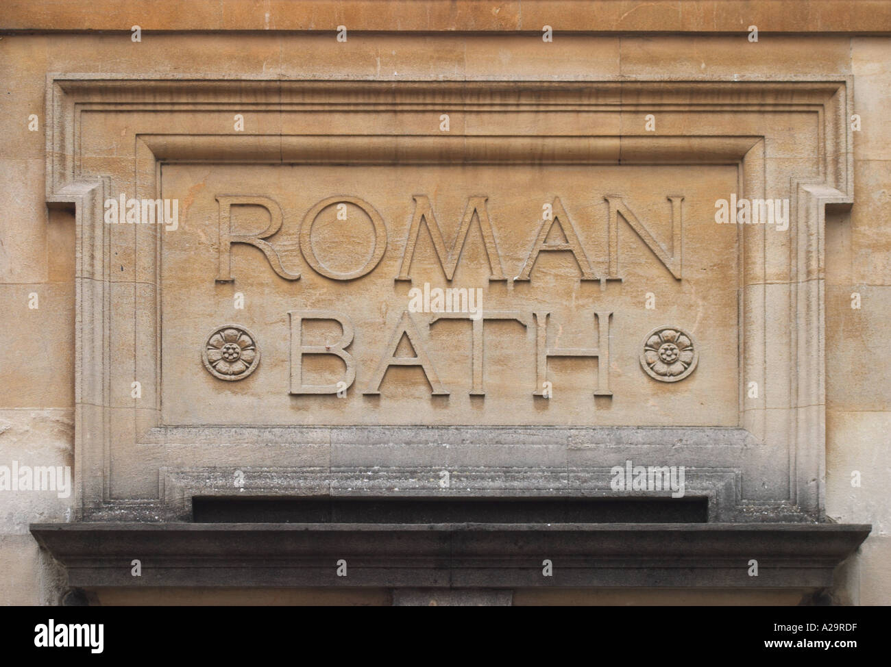 Signs for the Roman Baths in Bath Stock Photo - Alamy