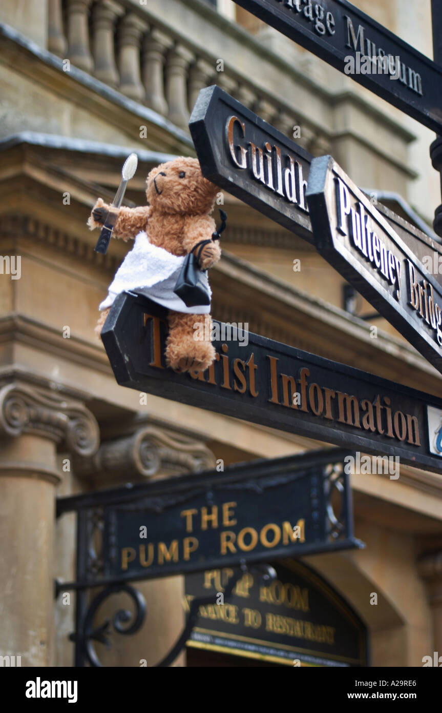 Beni a teady bear looking for a bath in Bath Stock Photo - Alamy