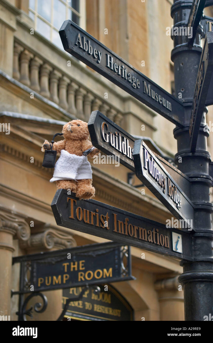 Beni a teady bear looking for a bath in Bath Stock Photo - Alamy